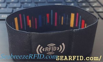 China RFID Nylon knit Wristband, Fabric Elasticity Stretch Wristband supplier