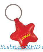 China RFID leather keychain card,leather key rings card supplier