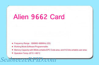 China UHF AZ-9662 inlay card, Alien H3 long-distance UHF card, Road toll ETC card, UHF 6C card, ISO1800-6C white card supplier