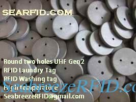 Round two holes Laundry Tag, UHF Gen2 Laundry Tag, RFID Washing tag, High temperature supplier