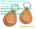 RFID leather keychain card,leather key rings card supplier