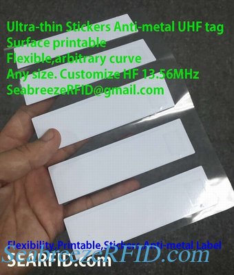 Ultra-thin Stickers Anti-metal UHF Tag, Flexibility Printable Anti-metal UHF Stickers Tag, Printable Anti-metal Label supplier